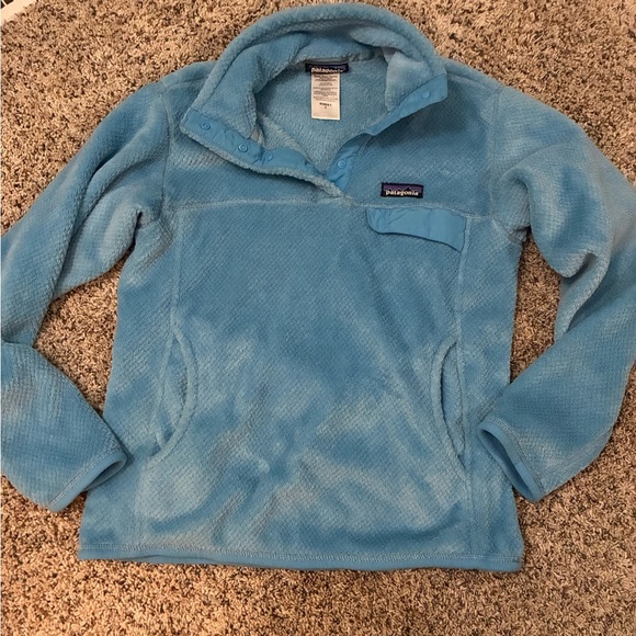 Patagonia | Jackets & Coats | Patagonia Light Blue Fleece Jacket | Poshmark